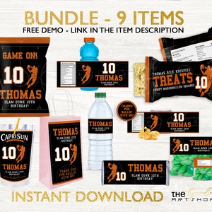 Basketball Birthday Bundle, Basketball Party Bundle, Basketball Bundle ...
