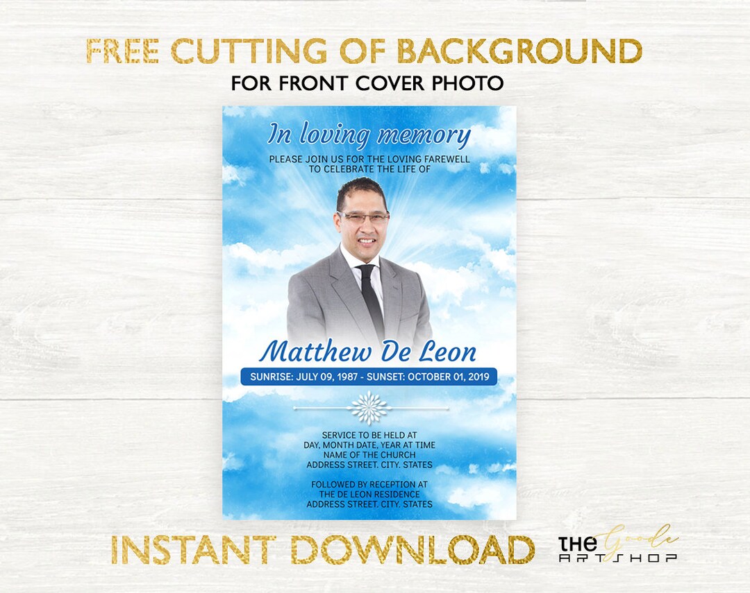 Funeral Invitation, Funeral Invite, Digital Invitation in Loving Memory ...