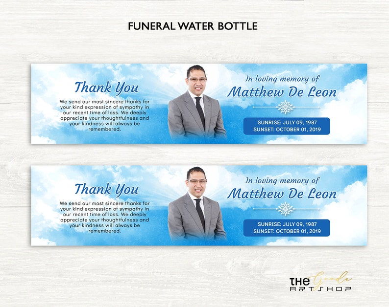 Funeral Water Bottle, Memorial Water Bottle, in Loving Memory Water ...