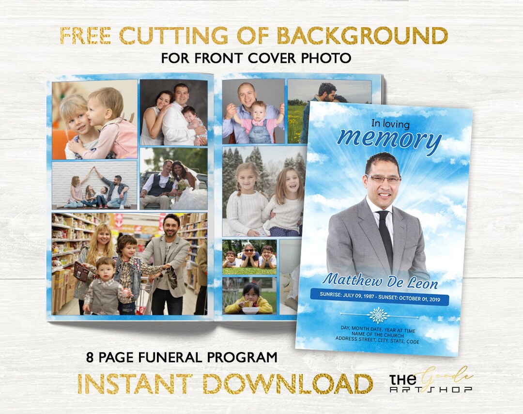 Funeral Program, Obituary Program, Digital Program in Loving Memory, 8 ...