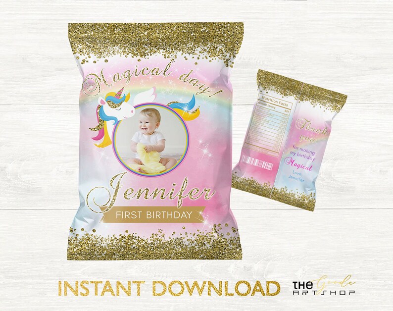 Unicorn Birthday Bundle, Rainbow Magical Theme Party Bundle, Editable ...