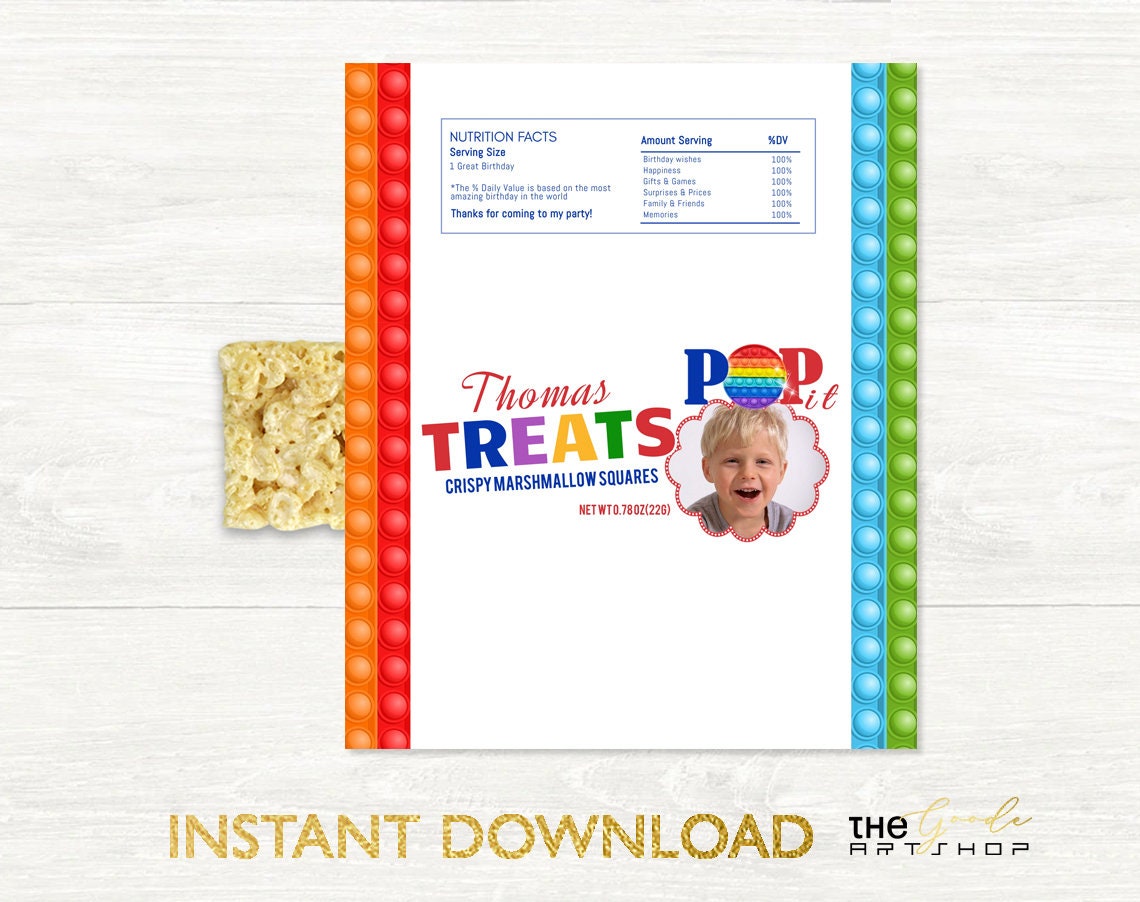 Pop It Rice Krispies Treats, Pop It Rice Treats, Pop It Favors, Pop It ...