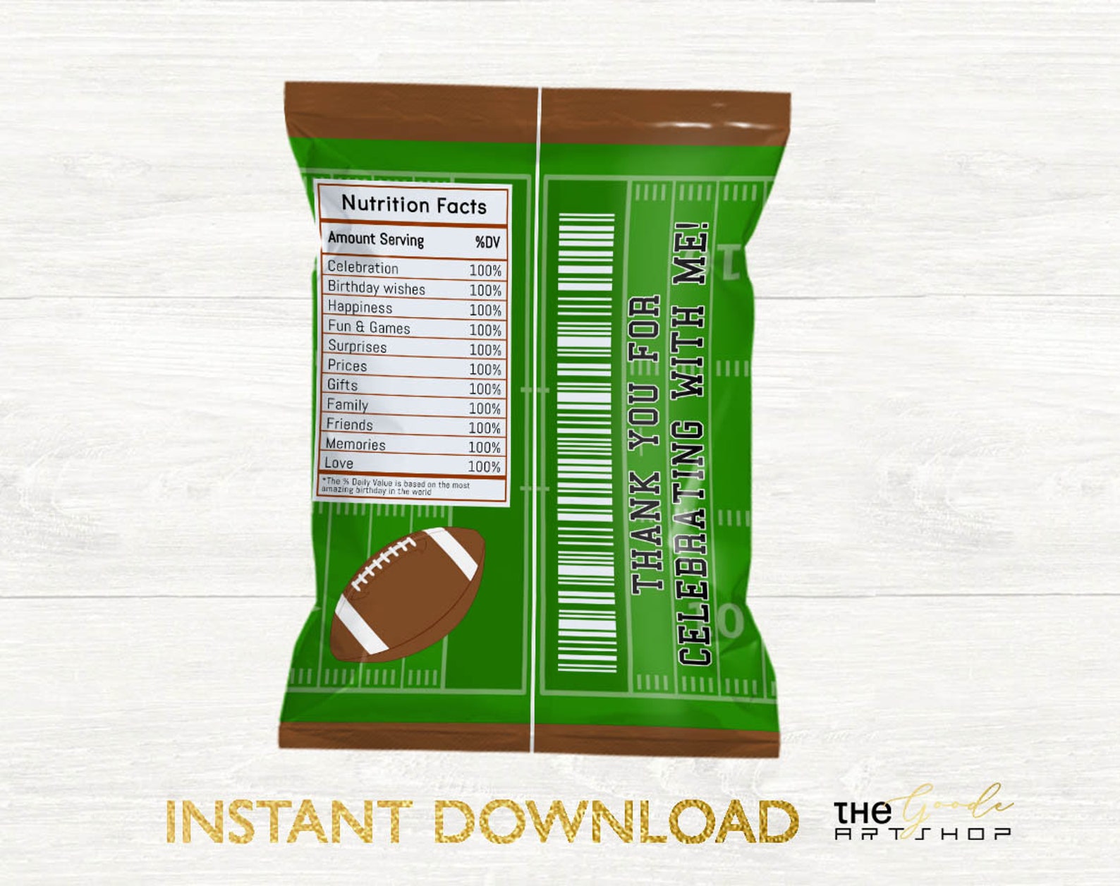 Soccer Chip Bag, Football Chip Bag, Football Chip Bag Wrapper, Football ...