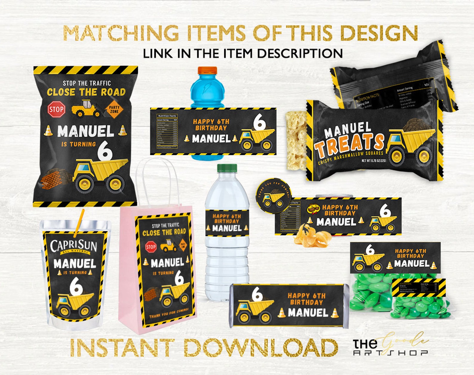 Construction Chip Bag, Construction Birthday Chip Bag, Construction ...
