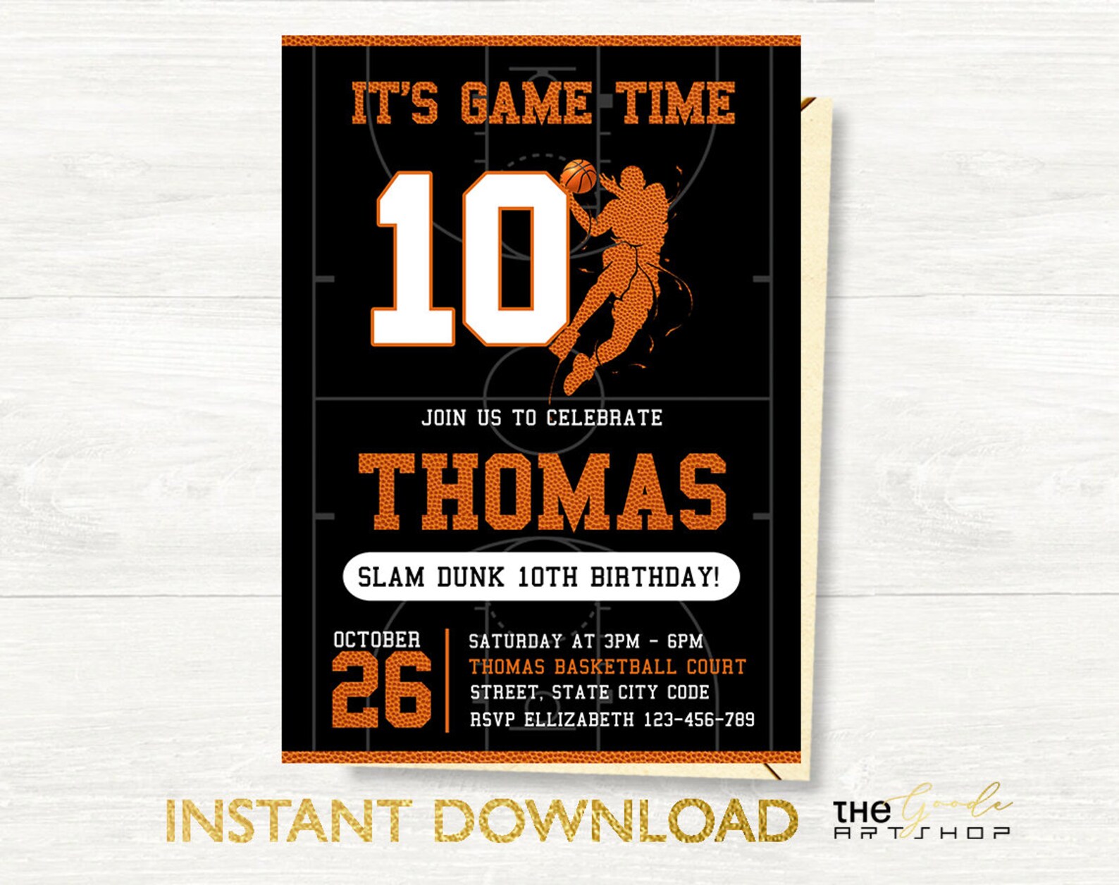 Basketball Invitation Slam-dunk Invitation Basketball - Etsy