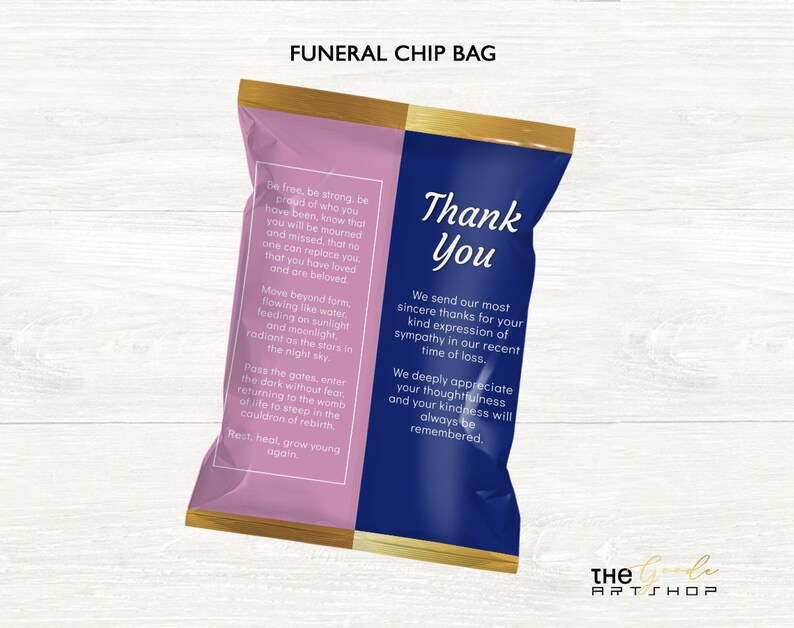 Funeral Chip Bag Obituary Chip Bag Purple Funeral Chip Bag - Etsy
