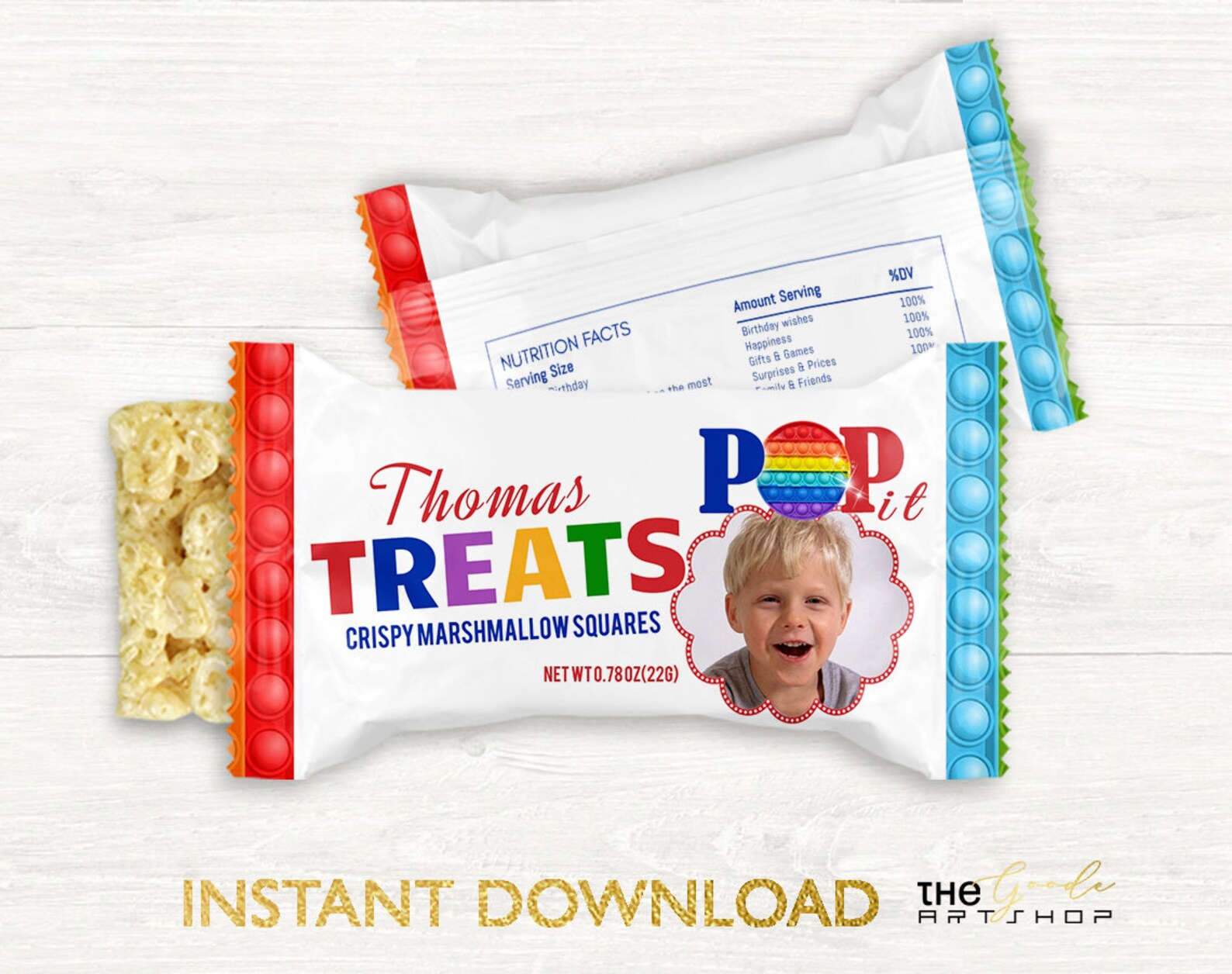 Pop It Rice Krispies Treats, Pop It Rice Treats, Pop It Favors, Pop It ...