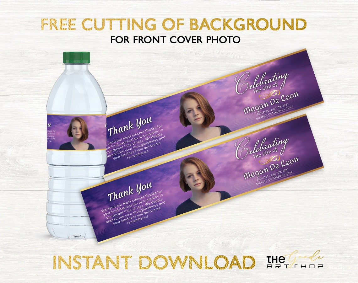 Funeral Water Bottle, Memorial Water Bottle, in Loving Memory Water ...