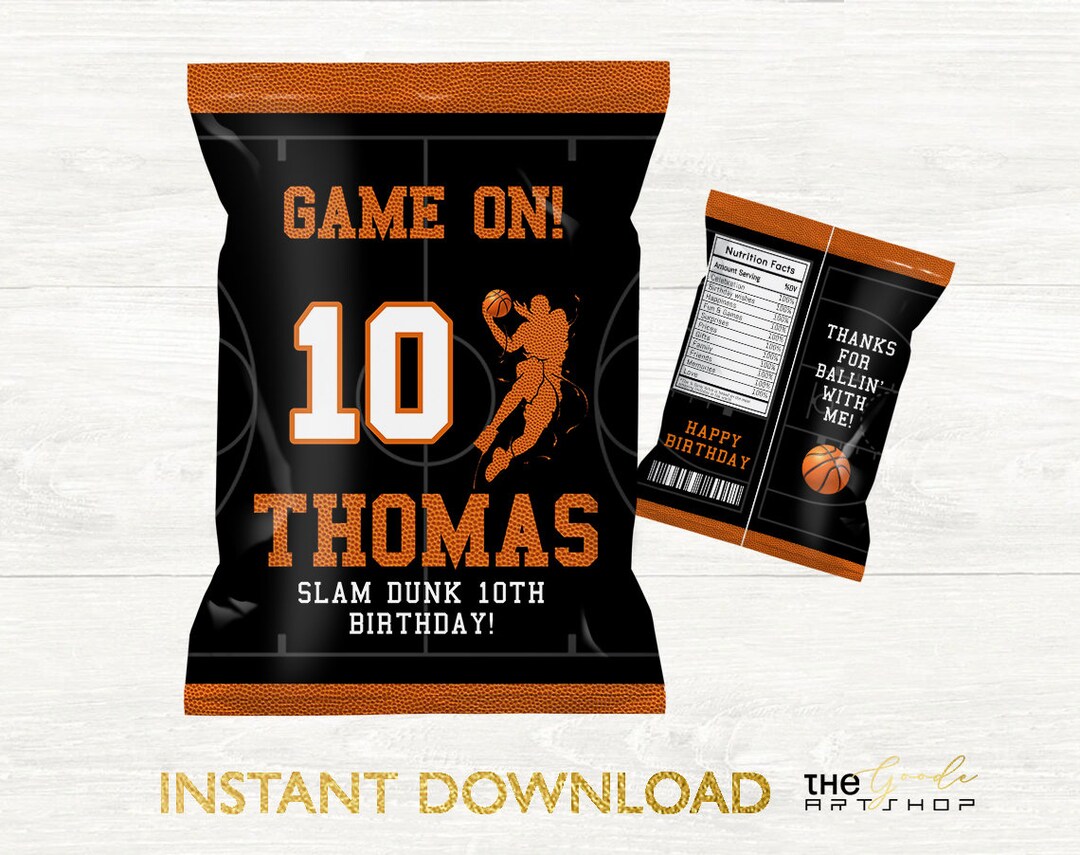 Basketball Chip Bag, Slam-dunk Chip Bag, Basketball Chip Bag Wrapper ...