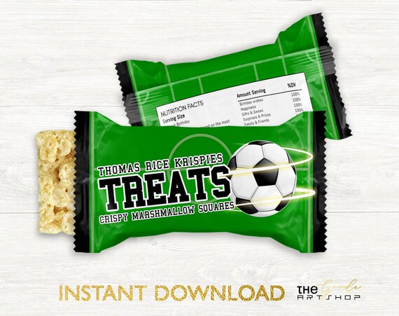 Soccer Rice Krispies Treats Soccer Rice Treats Soccer | Etsy