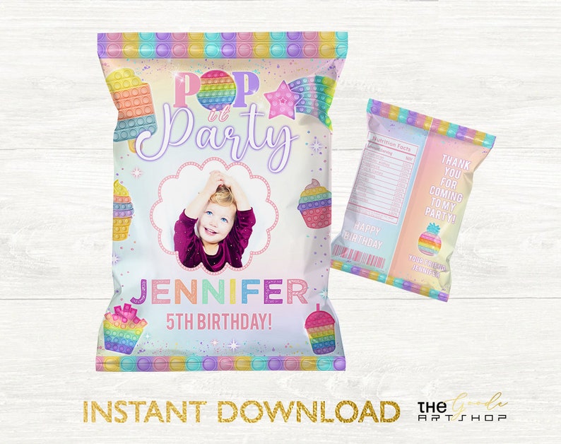 Pop It Chip Bag Rainbow Chip Bag Pop It Chip Bag Wrapper - Etsy