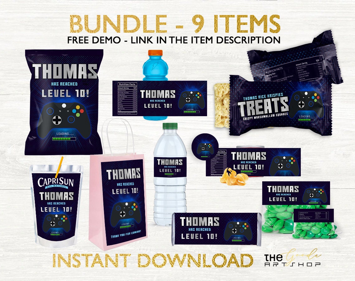 Video Game Birthday Bundle, Video Game Party Bundle, Editable Birthday ...