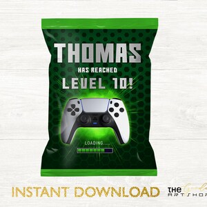 Video Game Chip Bag, Video Game Party Chips, Gamer Party Chip Bag ...