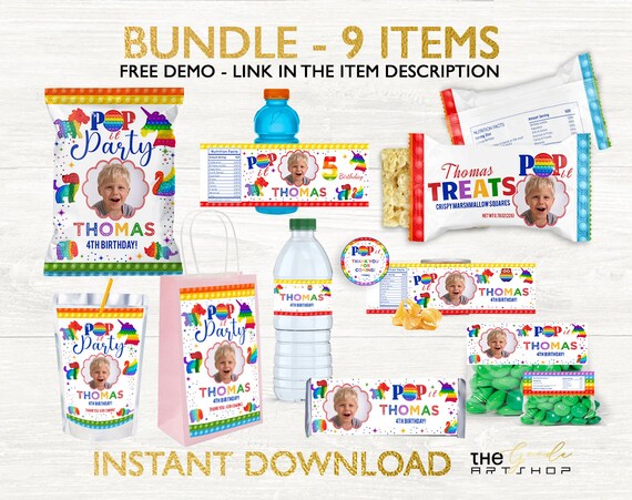 Pop It Birthday Bundle Pop It Party Bundle Pop It Bundle | Etsy