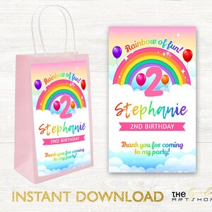 Rainbow Gift Bag, Rainbow Treat Bag, Rainbow Birthday Treat Bag ...