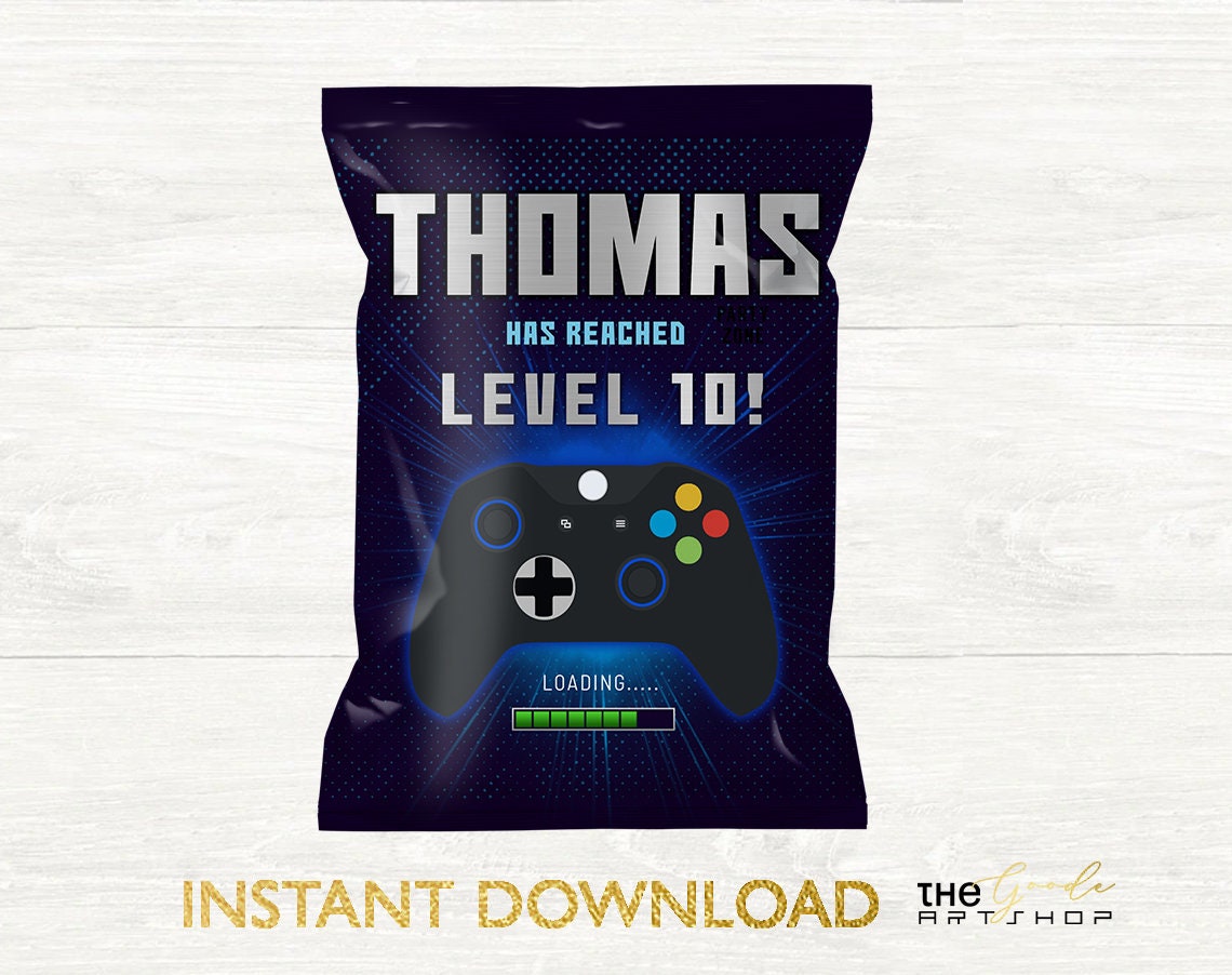 Video Game Chip Bag Video Game Party Chips Gamer Party Chip - Etsy