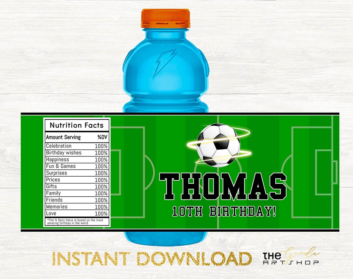 Soccer Gatorade Label, Football Gatorade Label, Soccer Gatorade, Soccer ...