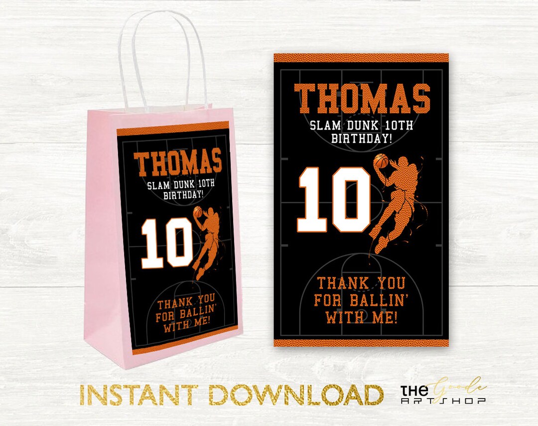 Basketball Gift Bag, Slam-dunk Gift Bag, Basketball Treat Bag ...