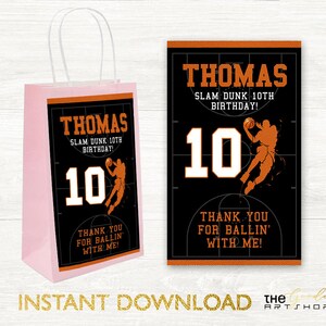 Basketball Gift Bag, Slam-dunk Gift Bag, Basketball Treat Bag ...