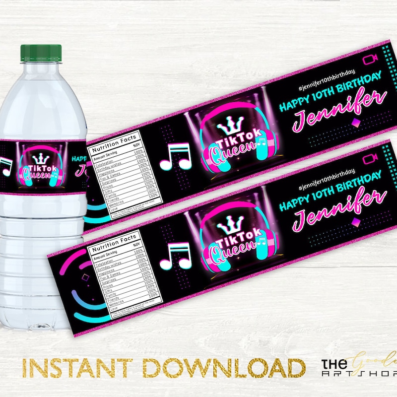 Tik Tok Water Bottle Label - Etsy