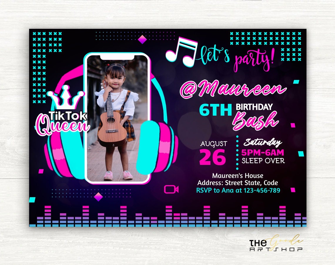 Music Inspired Birthday Invitation Music Party Invitation - Etsy