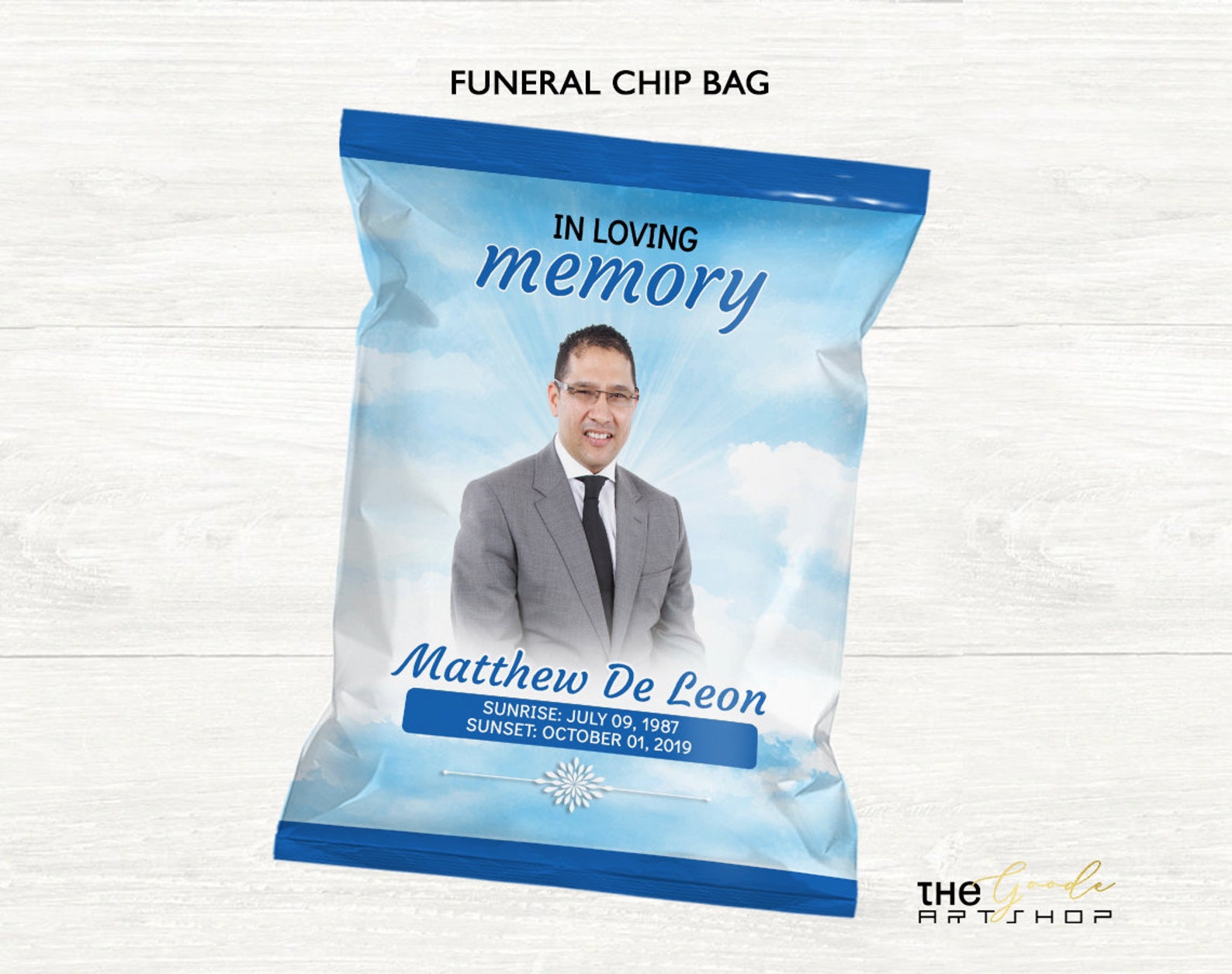 Funeral Chip Bag, Obituary Chip Bag, Digital Chip Bag in Loving Memory ...