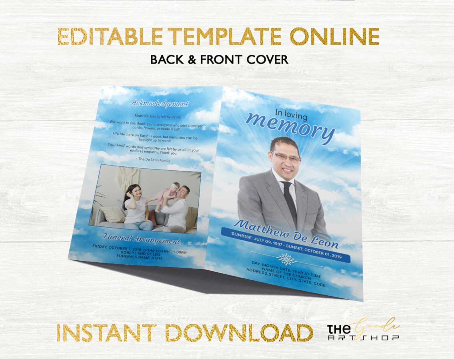 Funeral Program Obituary Program Digital Program in Loving | Etsy