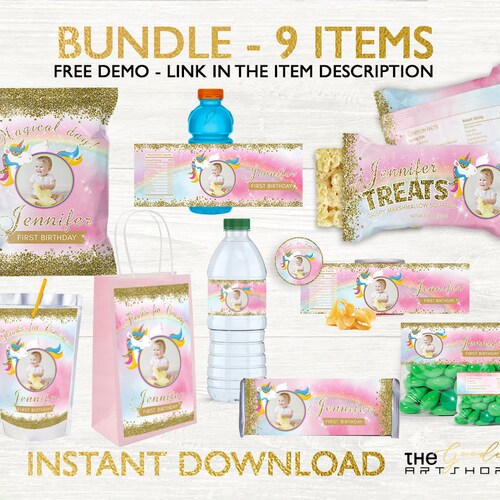 Unicorn Birthday Bundle Rainbow Magical Theme Party Bundle - Etsy