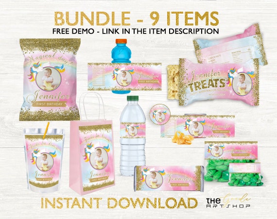 Unicorn Birthday Bundle Rainbow Magical Theme Party Bundle - Etsy