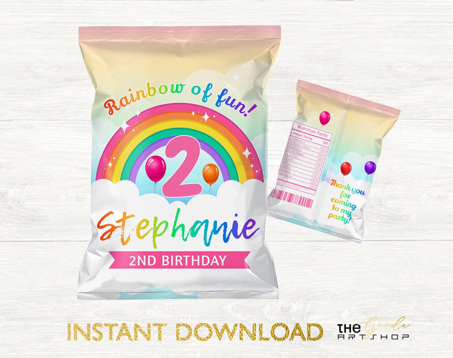 Rainbow Chip Bag Rainbow Chips Rainbow Chip Bag Wrapper - Etsy