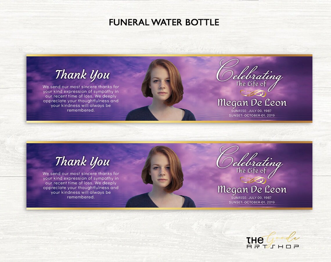 Funeral Water Bottle, Memorial Water Bottle, in Loving Memory Water ...