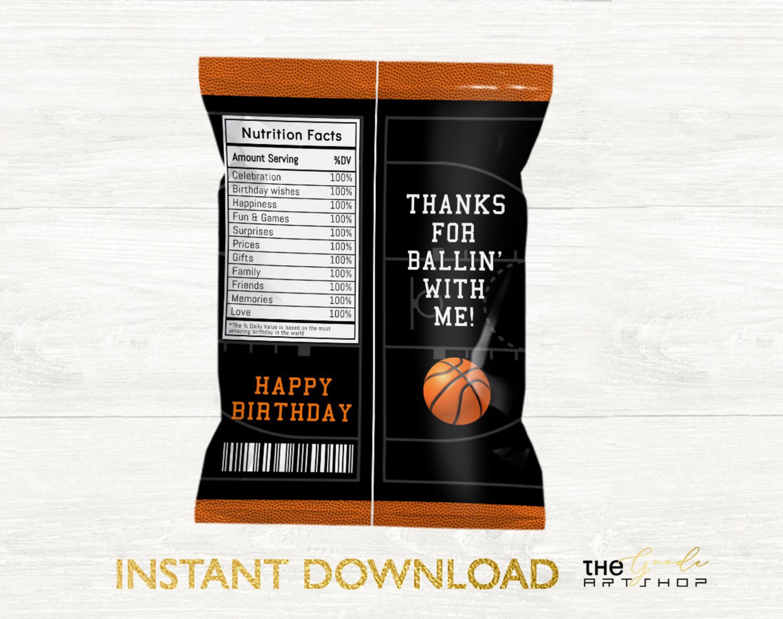 Basketball Chip Bag Slam-dunk Chip Bag Basketball Chip Bag | Etsy