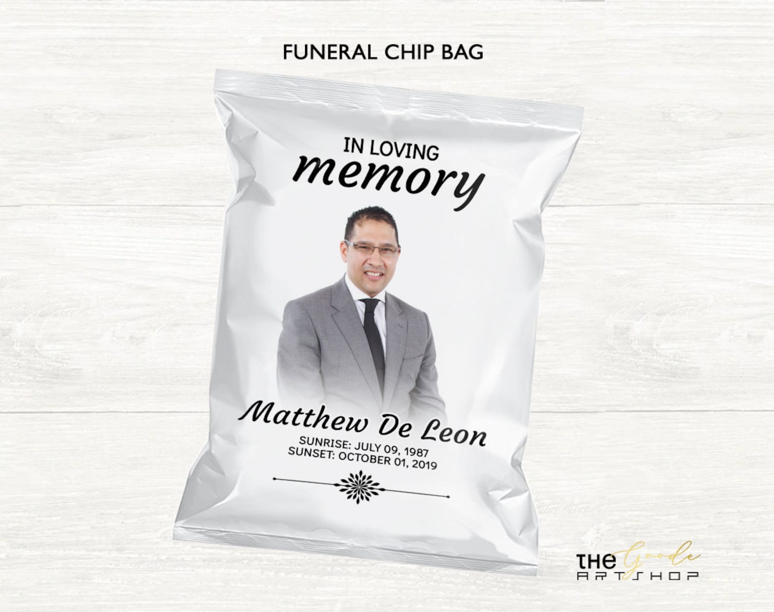 Funeral Chip Bag, Obituary Chip Bag, Digital Chip Bag in Loving Memory ...