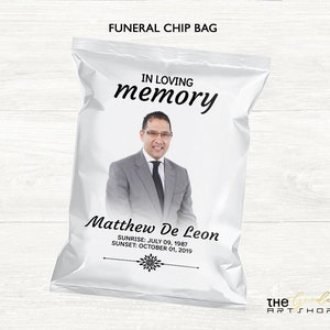 Funeral Chip Bag, Obituary Chip Bag, Digital Chip Bag in Loving Memory ...
