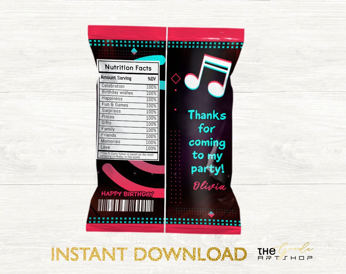 Musical Inspired Chip Bag Musical Chip Bag Musical Party - Etsy