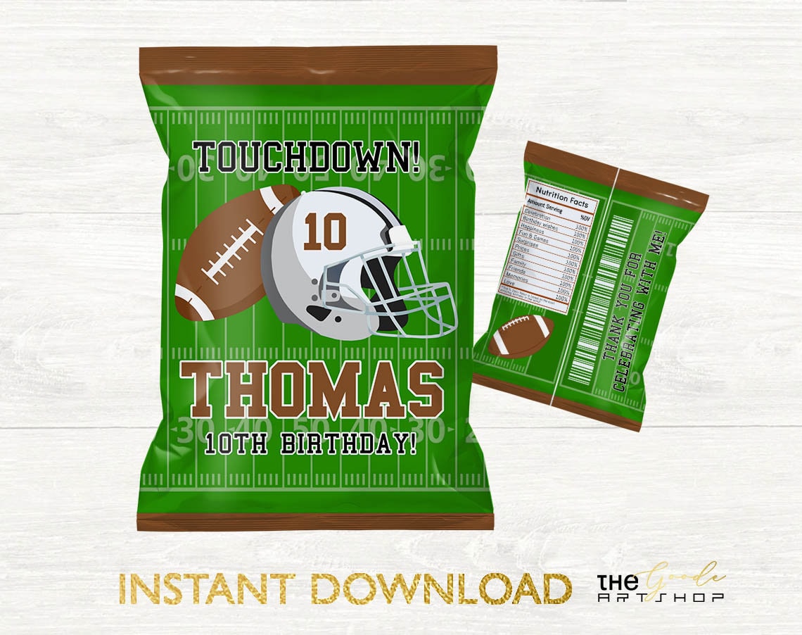 Soccer Chip Bag, Football Chip Bag, Football Chip Bag Wrapper, Football ...