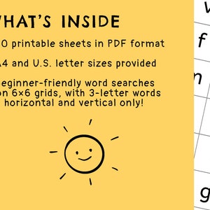 Easy Three-letter Word Search Sheets for Kids & Beginners (20 Printable ...