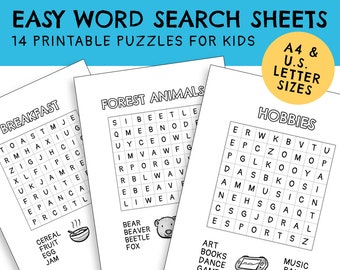 Easy Three-letter Word Search Sheets for Kids & Beginners (20 Printable ...
