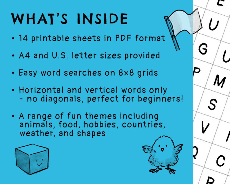 Easy Word Search Sheets for Kids, Volume 2 (14 Printable Puzzles ...
