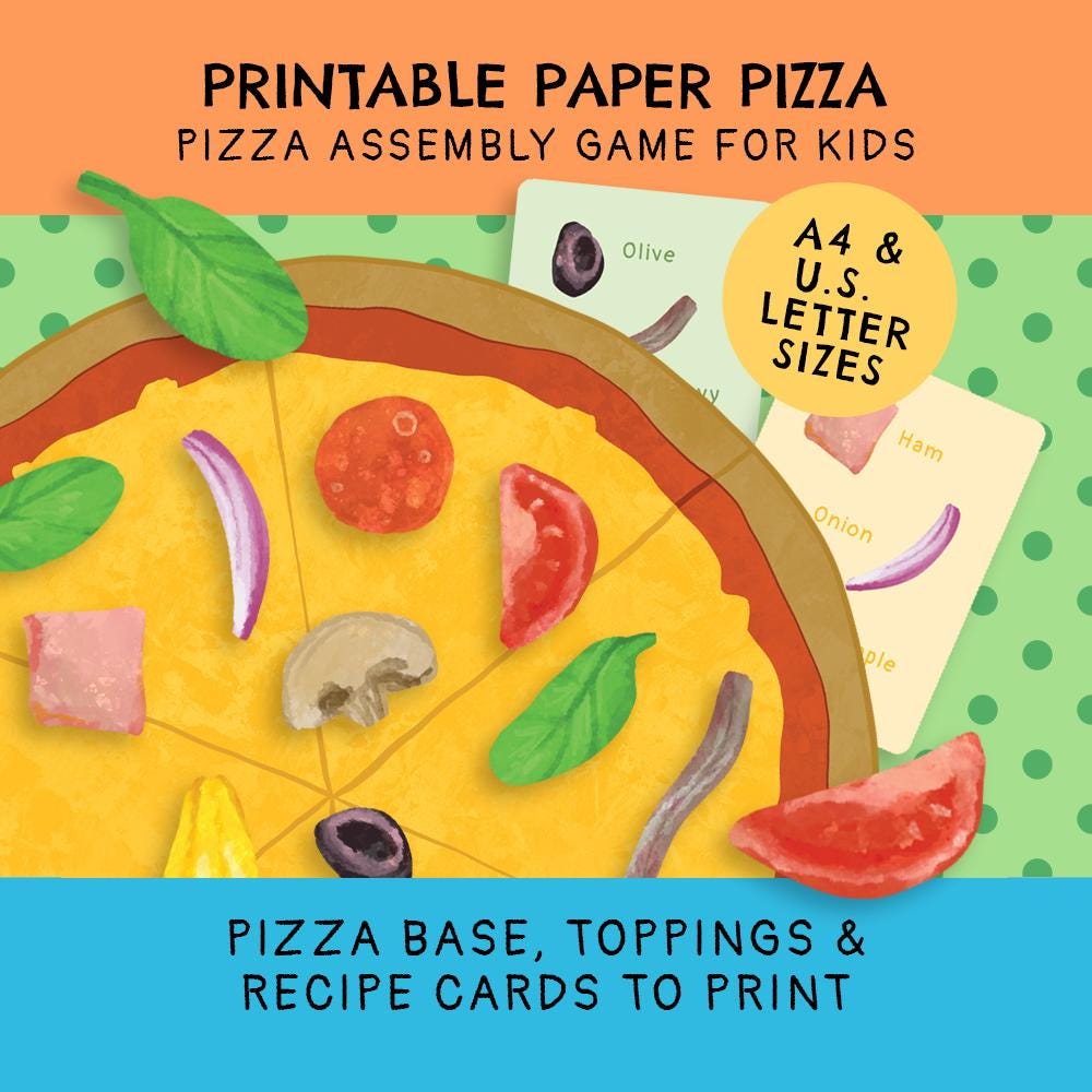 Printable Paper Pizza Activity for Kids | Cut Out and Build Your Own ...