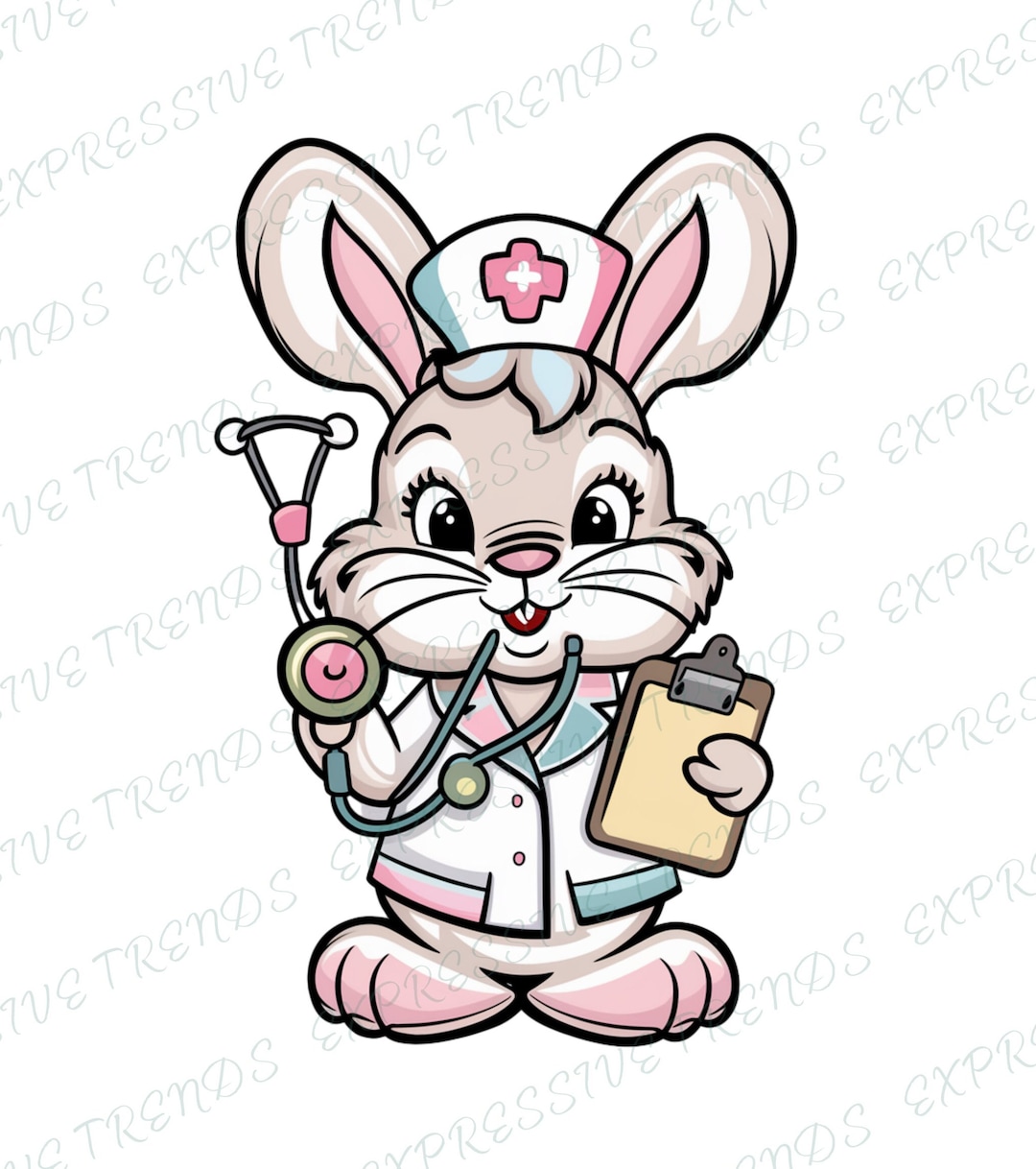 Easter Bunny Nurse PNG Sublimation,happy Easter PNG, Easter Season Png ...