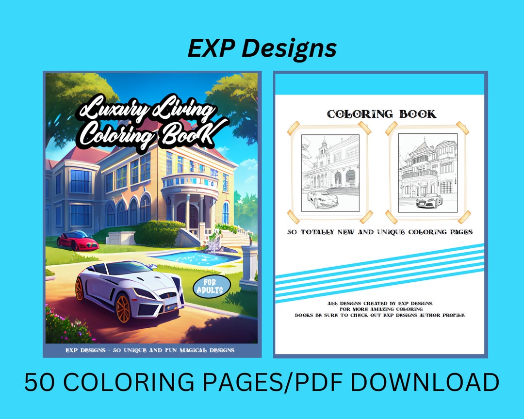 Luxury Living Coloring Book for Adults and Children /50 Luxury - Etsy