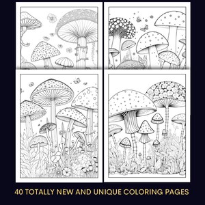 Mushroom Forest Coloring Book /40 Unique and Magical Detailed Mushroom ...
