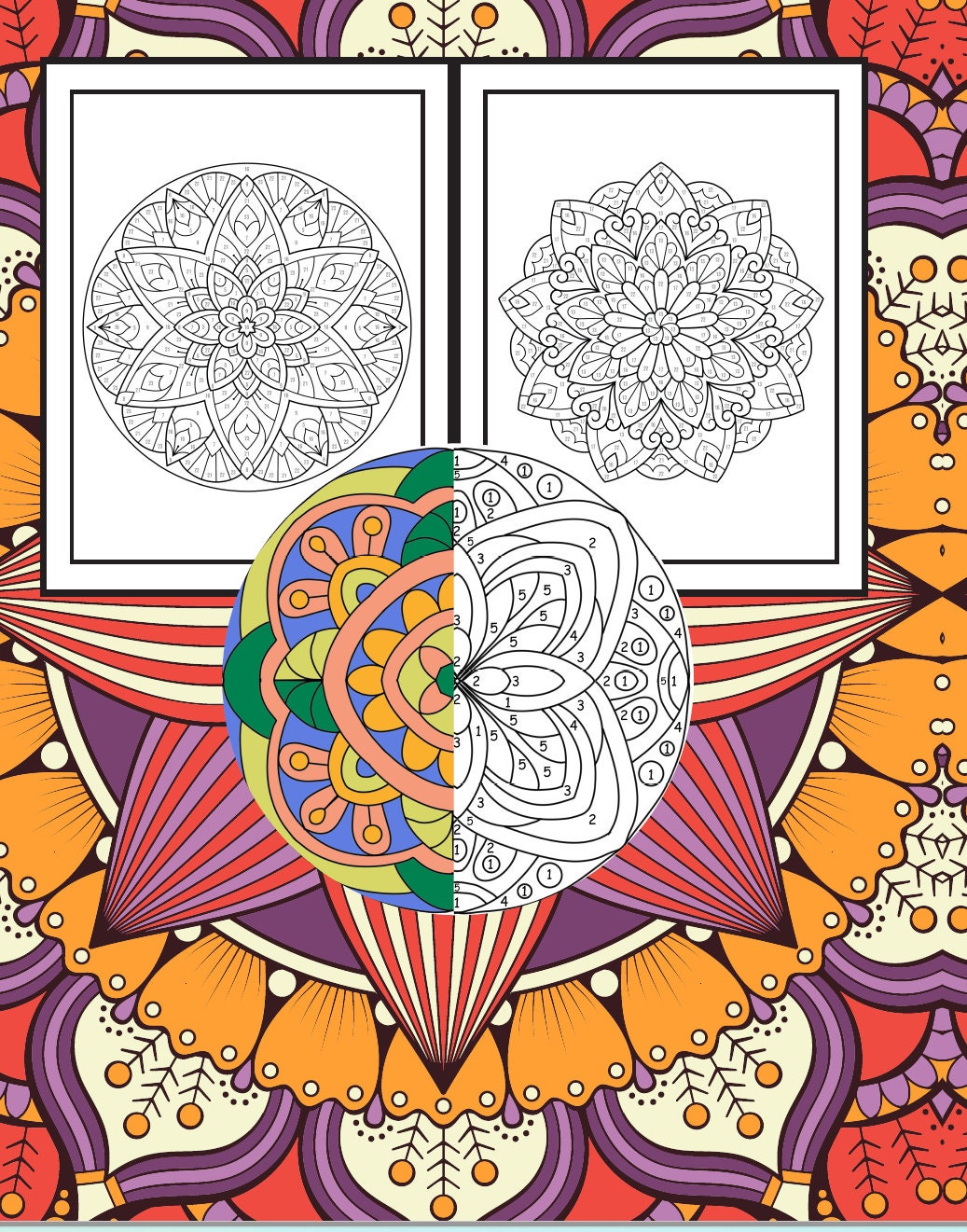 Mandala Color by Number Coloring Book /50 Awesome Designs for Teens ...