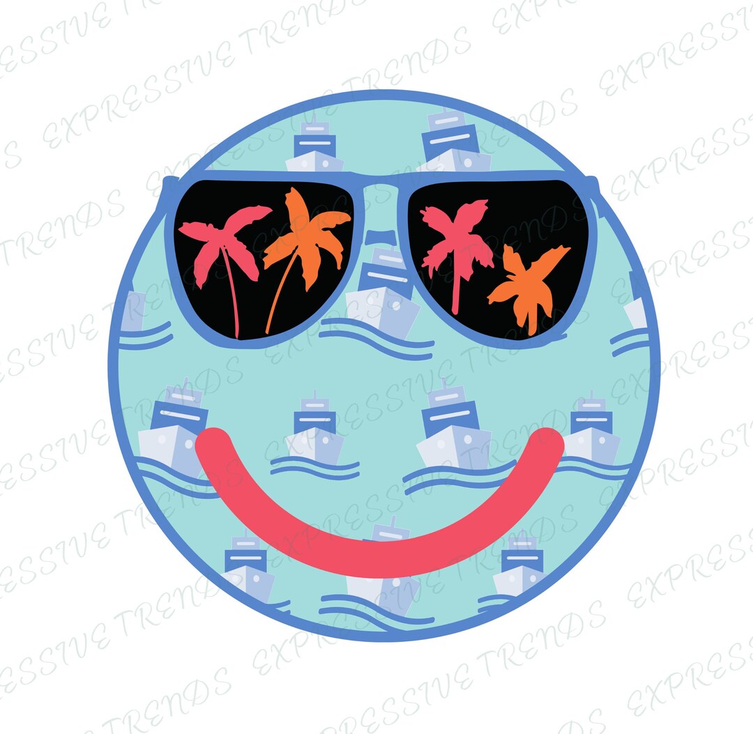 Smiley Cruise Vibes Png ,summer Png , Sunglasses Png,groovy Summer ...