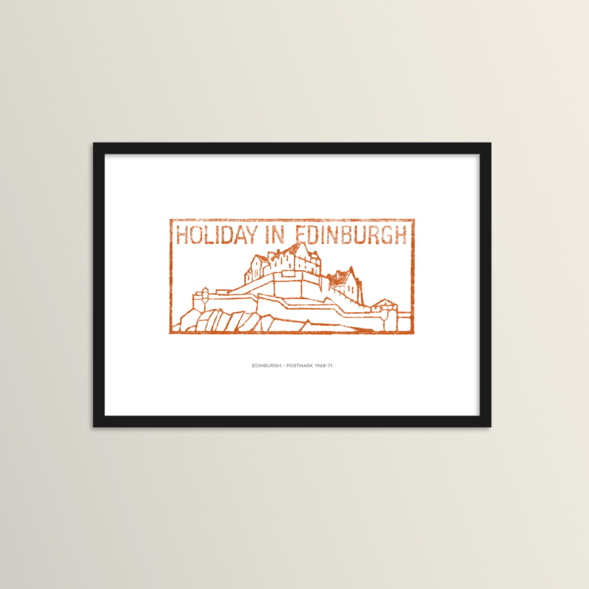 Edinburgh Castle Vintage Postmark Art Print Holiday in - Etsy