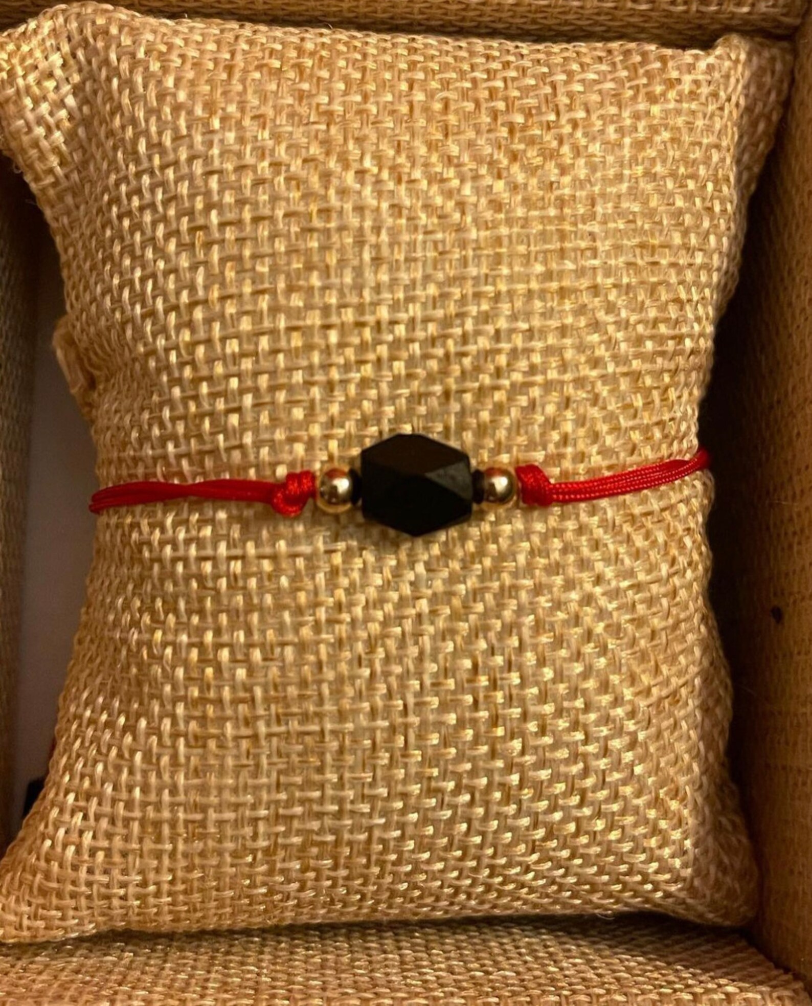 Genuine Traditional Azabache, 14k Gold Beads, Redstring Adjustable ...