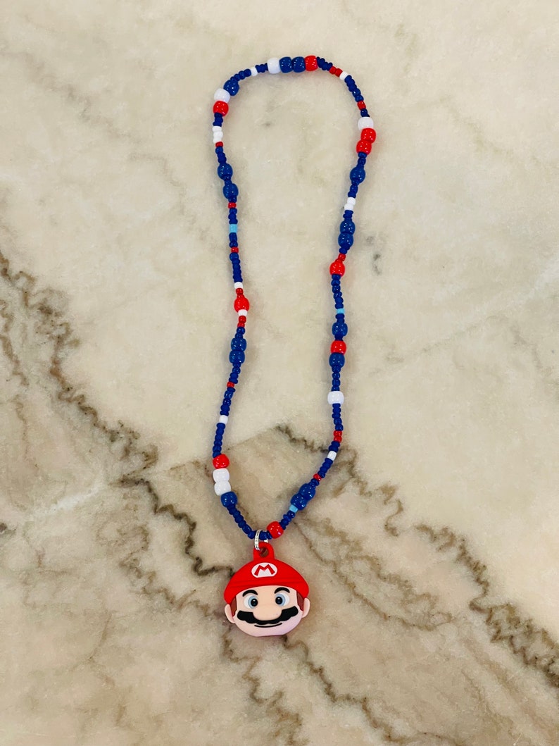 Mario T Airtag Mario Bros Necklace for Kids - Etsy