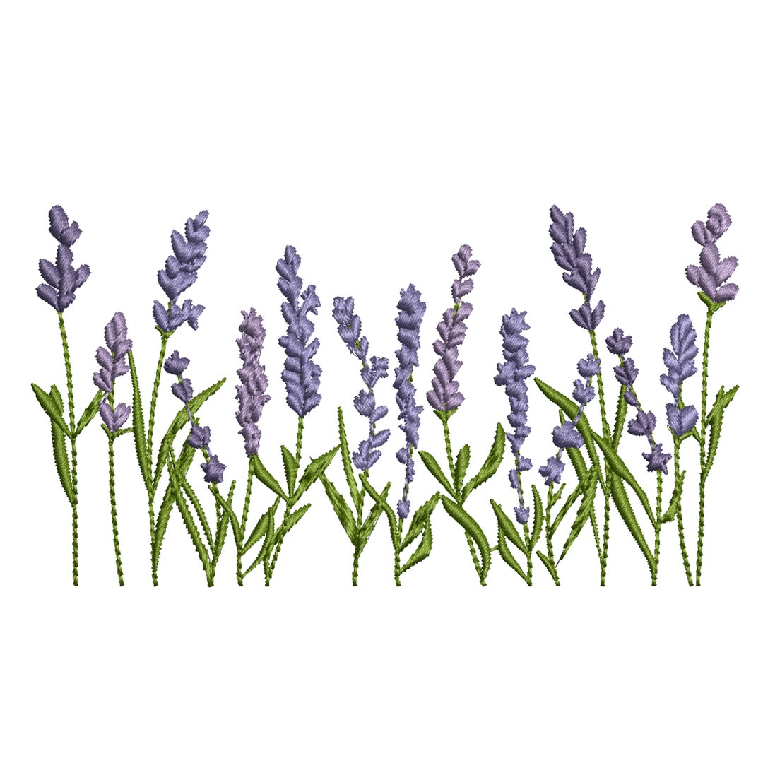 Lavender Flowers Border Machine Embroidery Design, 15 Flowers Floral ...