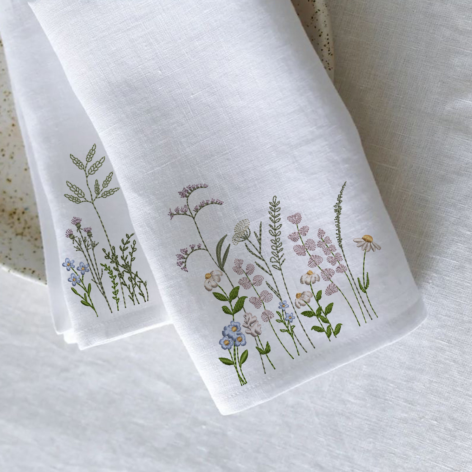 Wildflower Meadow Machine Embroidery Design, Floral Botanical Pattern ...